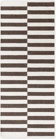 Bílý/hnědý oboustranný/ručně tkaný vlněný běhoun 80x200 cm Vika – Hanse Home