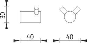 Nimco Háček dvojitý BORMO černá - BRC 11053-90