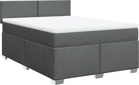Box spring postel s matrací tmavě šedý 140 x 190 cm textil 3285877