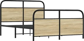 Kovový rám postele bez matrace dub sonoma 140 x 200 cm 3318649