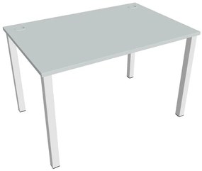 Stůl pracovní rovný 120 cm - Hobis Uni US 1200 Dekor stolové desky: šedá, Barva nohou: bílá