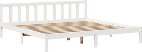 Postel s knihovnou bez matrace bílá 180x200 cm masivní borovice 3321711