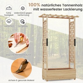 Costway Raised bed with trellis a amp; závěsná střecha, truhlík na rostliny