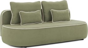 Khaki/béžová sametová rozkládací/s úložným prostorem pohovka 210 cm Saga – Ropez