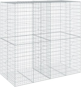 Gabionový koš s víkem 200 x 100 x 200 cm pozinkované železo 3295227