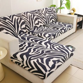 Elastický potah na pohovky s barevným potiskem Barva: zebra - Color 15, Velikost: Normal Size (S)-1pc