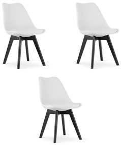 Set tří jídelních židlí MARK bílý - černé nohy (3 ks)