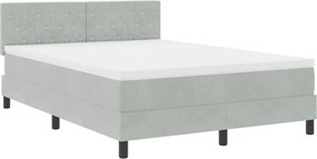 Postel s boxspringem s matrací Světle šedá 160 x 200 cm samet 3339116