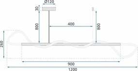 Stropní LED svítidlo CURVE maxi - 60W - chromové