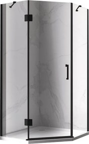 BPS-koupelny Pětiúhelníkový sprchový kout KZ10A 80x80 BL černá/transparent - bez vaničky