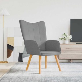 Relaxační křeslo světle šedé textil 327919