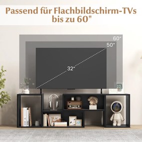 Costway Televizní skříň 2dílný bezplatný kombinovaný televizní stojan