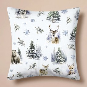 Bavlněný povlak na polštář Vánoční roztomilá zvířátka Velikost: 70 x 90