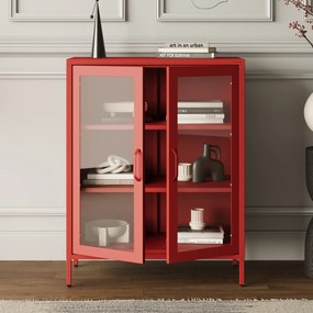Vitrína GINA, 800 x 1015 x 400 mm, Modern: červená barva
