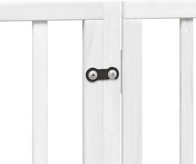 Zábrana pro psy s dvířky skládací 8 panelů bílá 640 cm topol 3155566