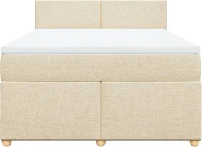 Box spring postel s matrací krémová 140x190 cm textil 3286673