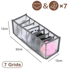 Šatní organizér na spodní prádlo transparentní Velikost: 12x12x32 7 přihrádek