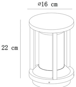 Lucide 15804/22/30 - Venkovní lampa CADIX 1xE27/15W/230V 22 cm IP65 černá