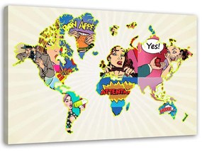 Gario Obraz na plátně Pop art mapa světa Rozměry: 60 x 40 cm