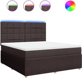 Box spring postel s matrací tmavě hnědá 180x200 cm textil 3294438