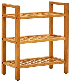 Botník se 3 policemi 50 x 27 x 60 cm masivní dubové dřevo 331745
