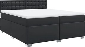 Box spring postel s matrací černá 200x200 cm umělá kůže 3286136