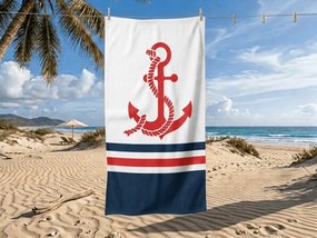 Rychleschnoucí XXL plážová osuška CAPTAIN bílá 150 x 210 cm, 100% mikrovlákno