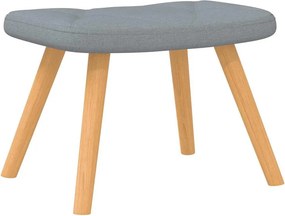 Houpací křeslo se stoličkou světle šedé textil 327622