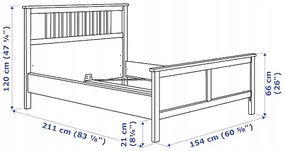 IKEA HEMNES rám postele bílý mořidlo / Luroy 140x200