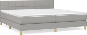 Box spring postel s matrací světle šedá 200 x 200 cm textil 3140641