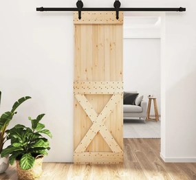 vidaXL Posuvné dveře s kováním 70 x 210 cm masivní borové dřevo [3203242]