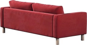 Potah na pohovku IKEA  Karlstad 3-místná, nerozkládací, krátký barva červená látka lesklé, sametová