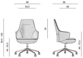 Kancelářské křeslo Antares GLORIA - černá, nostnost 150 kg