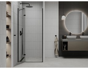 Mexen ROMA sprchové otevírací dveře ke sprchovému koutu 80 cm, černá-transparentní, 854-080-000-70-00