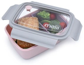 Melii Bento Box krabička na svačinu 880 ml Růžová