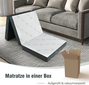 Costway Skládací matrace 193 × 80 × 10 cm, bílo-šedá