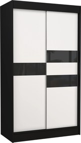 ADRK Furniture Skříň s posuvnými dveřmi a lacobelem BATIA 120 ADRK-SW-BAT-BW-BL-120