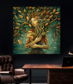 Obraz na plátně - Strom života Napojená žena Eila FeelHappy.cz Velikost obrazu: 100 x 100 cm