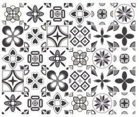 Sada 24 nástěnných samolepek Ambiance Wall Decal Cement Tiles Azulejos Erico, 15 x 15 cm