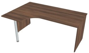 Stůl ergo 180 x 120 cm, pravý Hobis Gate GE 1800 60 P Dekor lamino podnože: ořech, Dekor korpusu: ořech, Barva nohy: šedivá
