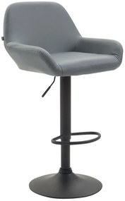 Barová židle Romsey - umělá kůže - černý rám | šedá