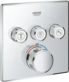 Grohe - Termostatická baterie pod omítku, 3 ventily, chrom