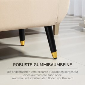 HOMCOM Luxusní sedací lavice Čalouněná lavice s úložným prostorem Područky Truhlicová lavice Sametový polyester kaučukovník Béžová 107 x 42 x 65 cm
