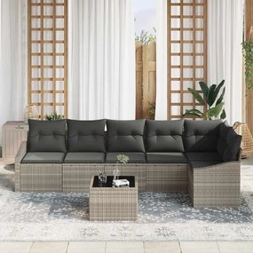 Set pohovek 7 ks Světle šedá polyratan 3346752