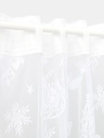 Sinsay - Poloprůhledná krajková záclona s vánočním vzorem - bílá