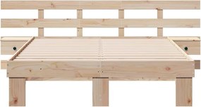 Rám postele s čelo Hnědá 120 x 200 cm Masivní borové dřevo 3385691