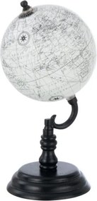 Šedý dekorativní glóbus na černé dřevěné noze Globe – 13*13*27 cm
