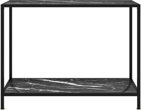 Konzolový stolek černý 100 x 35 x 75 cm tvrzené sklo 322838