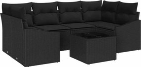 Set pohovek 7 ks Černá polyratan 3355292