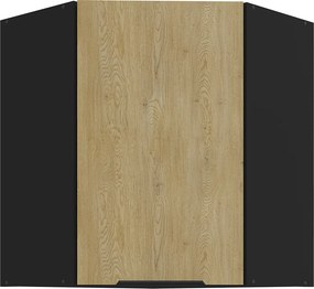 CREMONA cc | horní kuchyňská skříňka 60x60 GN-72 1F (45°) rohová s policemi | 60x60 cm | černá/cremona